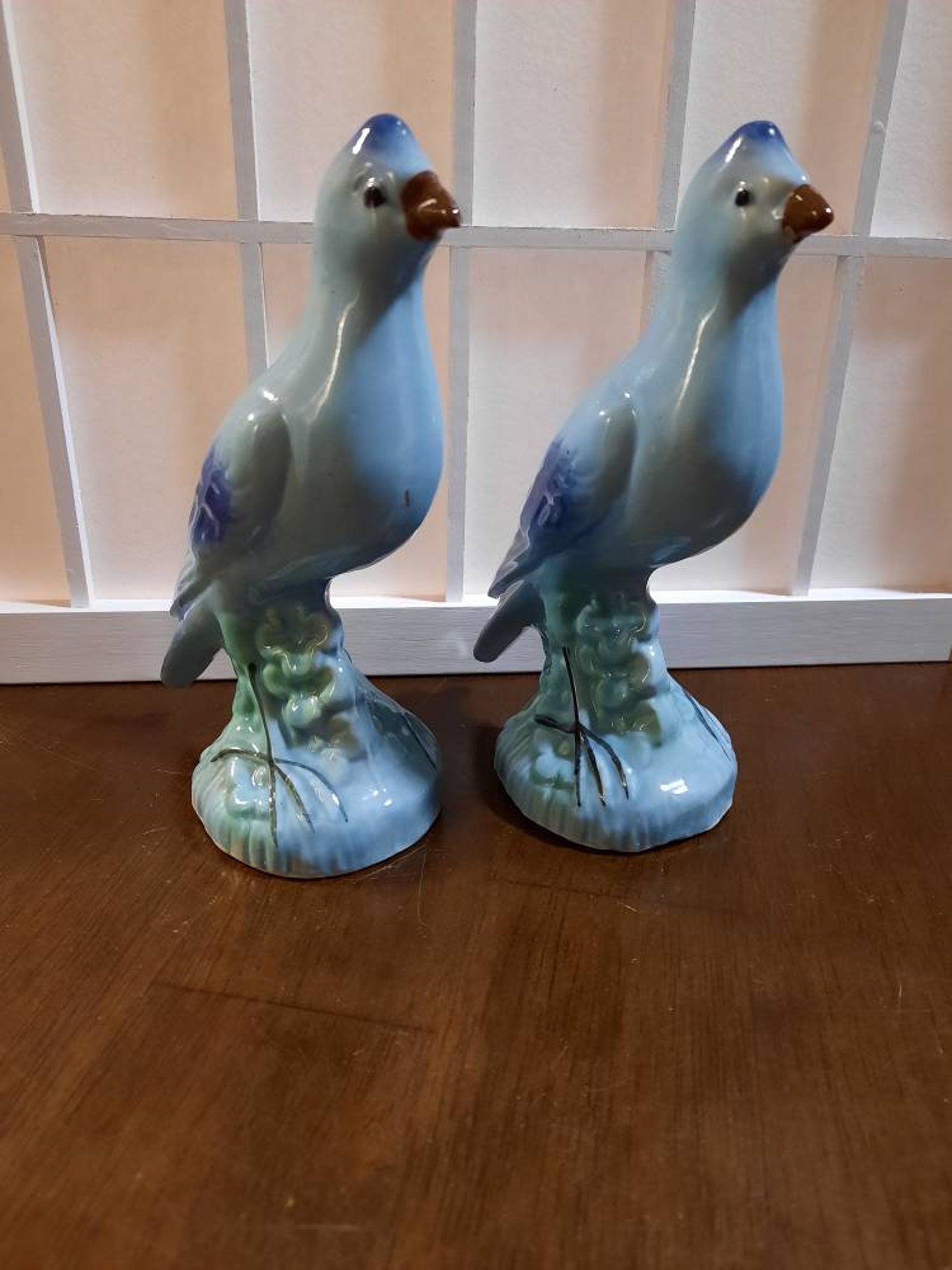 Vintage Antique Blue Bird Ceramic Figurine Made in Brazil Exotic ...