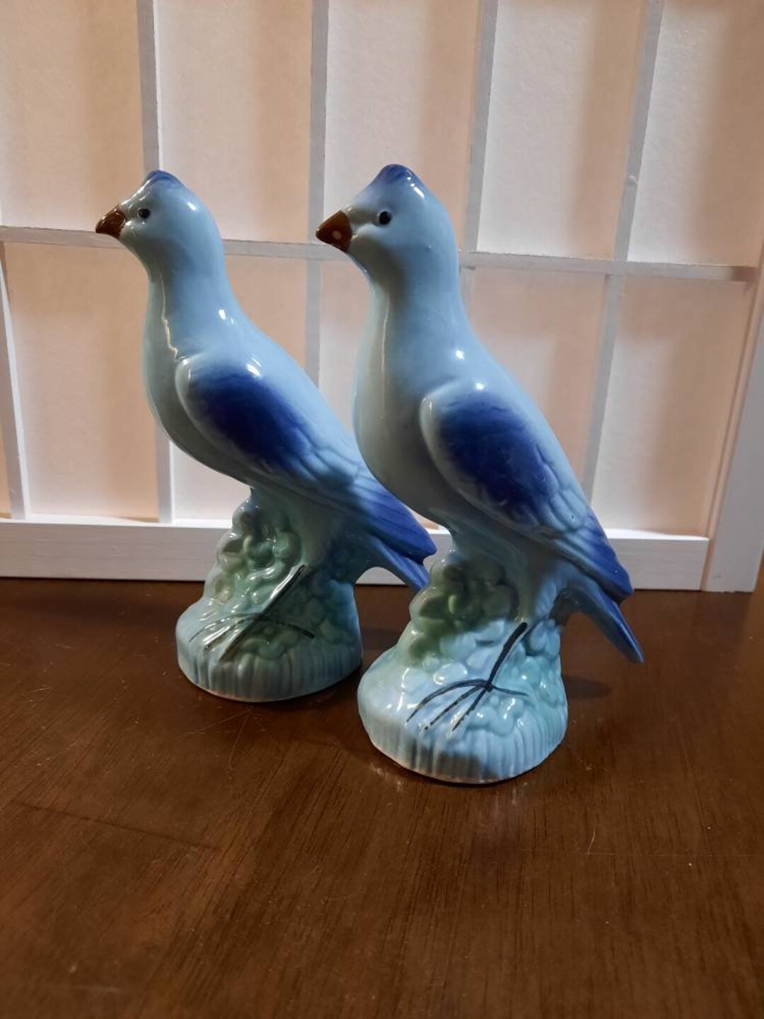 Vintage Antique Blue Bird Ceramic Figurine Made in Brazil Exotic ...