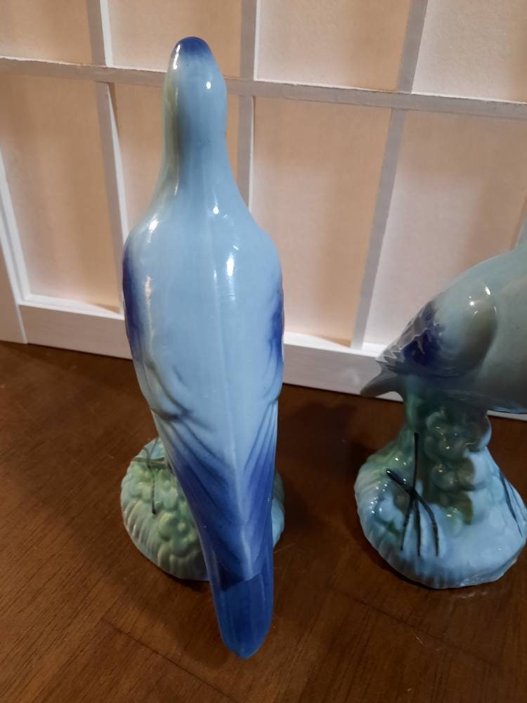Vintage Antique Blue Bird Ceramic Figurine Made in Brazil - Etsy