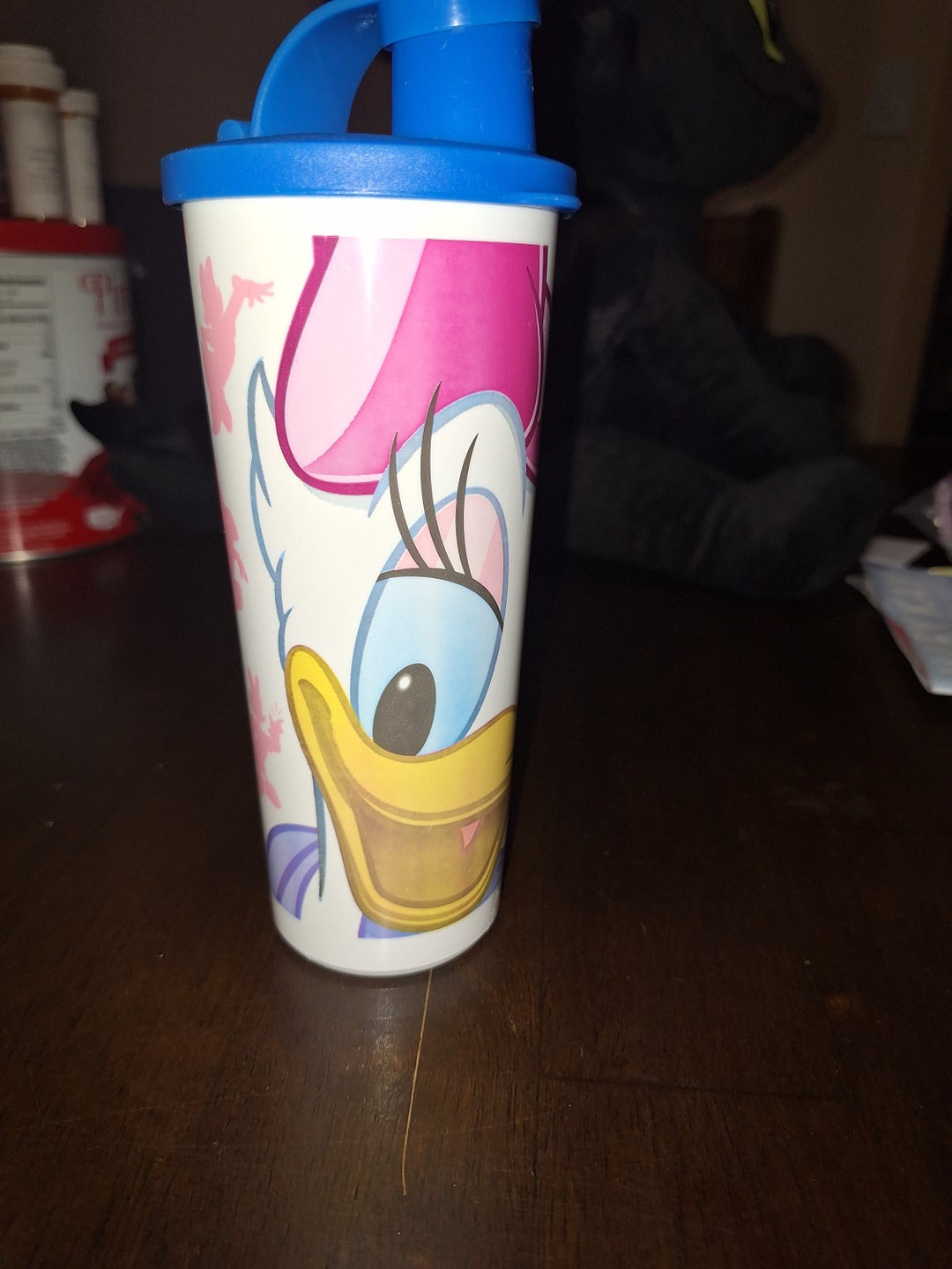 Tupperware 16 Oz Tall Iced Tea Tumbler Disney Daisy Duck Flip Top Seal ...