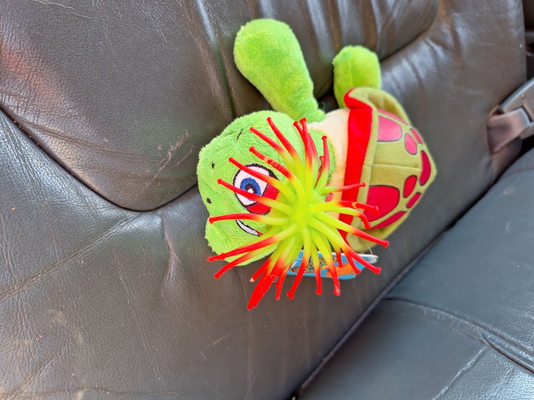 Turtle Stuffed Animal 8 Green Sitting Turtle Toy W/ Sensory Hat Cute ...