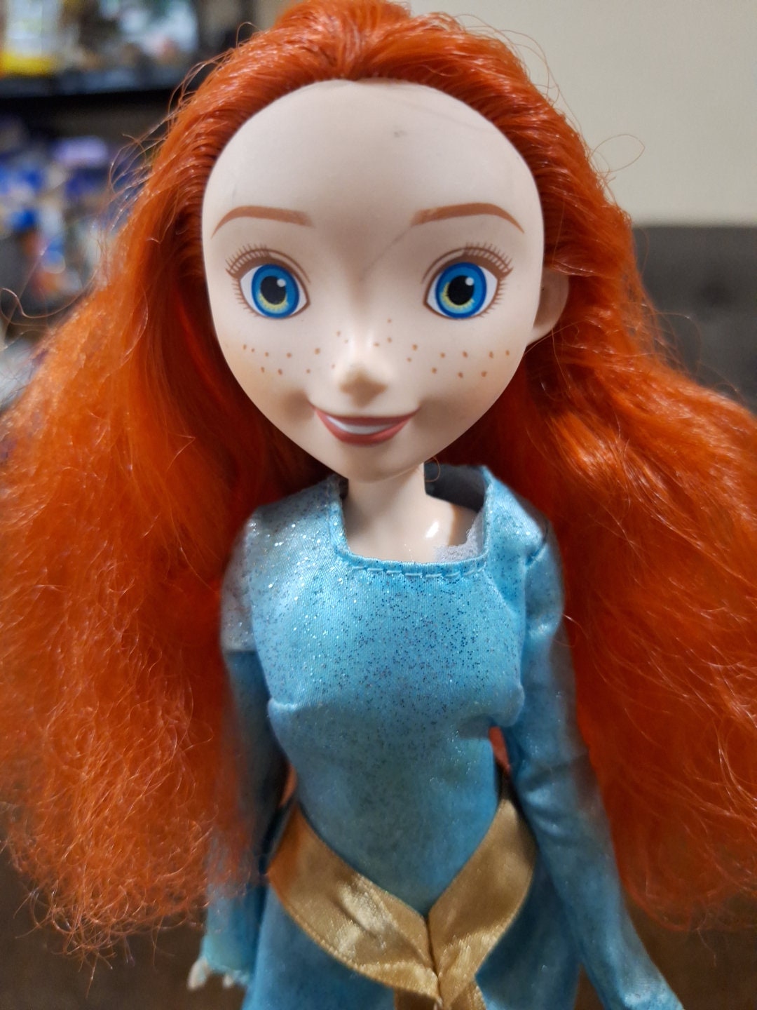 11" Curly Red Hair Barbie Brave Princess Merida Doll 2015 Mattel Pre ...