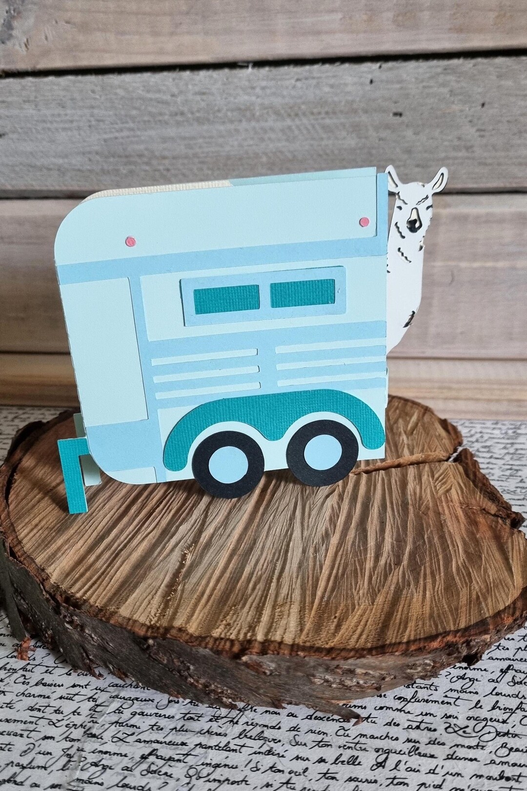 Llama Happy Birthday Card / Llama in Trailer Side Birthday Card / Llama ...