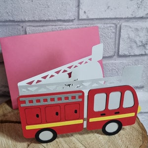 Fire Engine Birthday Card / Happy Birthday FIRE ENGINE Card / - Etsy