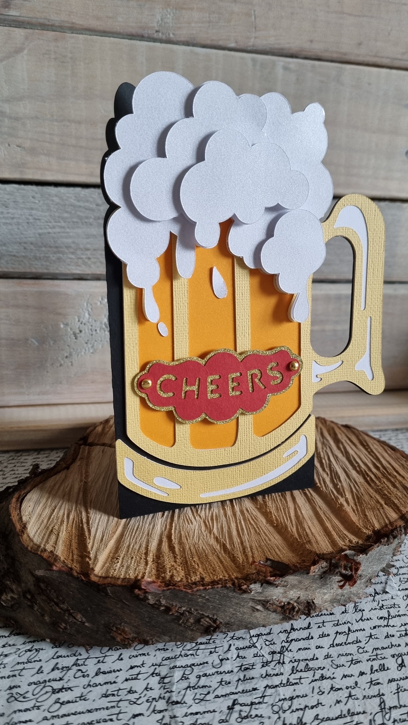 CHEERS Birthday Card / Pint of Beer / Beer Glass Card / Handmade - Etsy