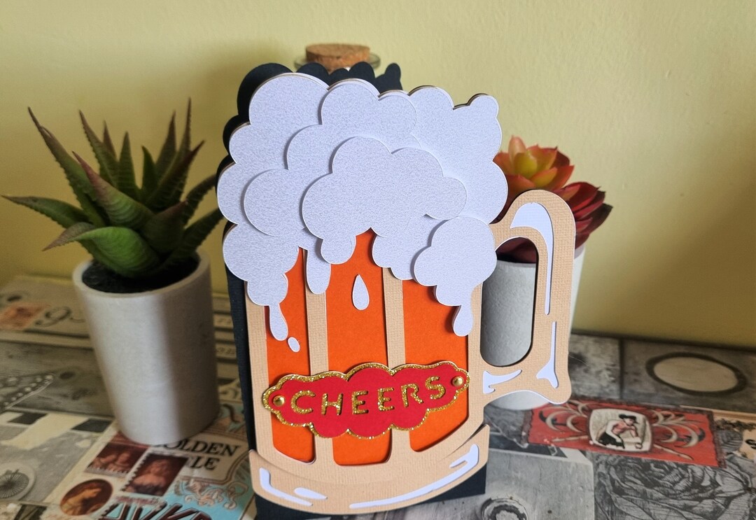 CHEERS Birthday Card / Pint of Beer / Beer Glass Card / - Etsy