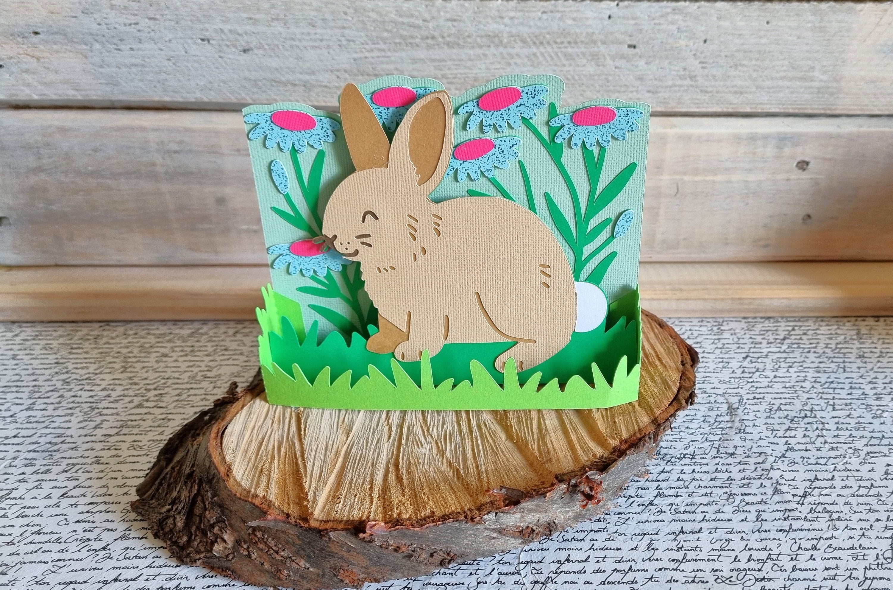 Bunny Rabbit Birthday Card / Bunny Rabbit / Handmade Birthday Card ...