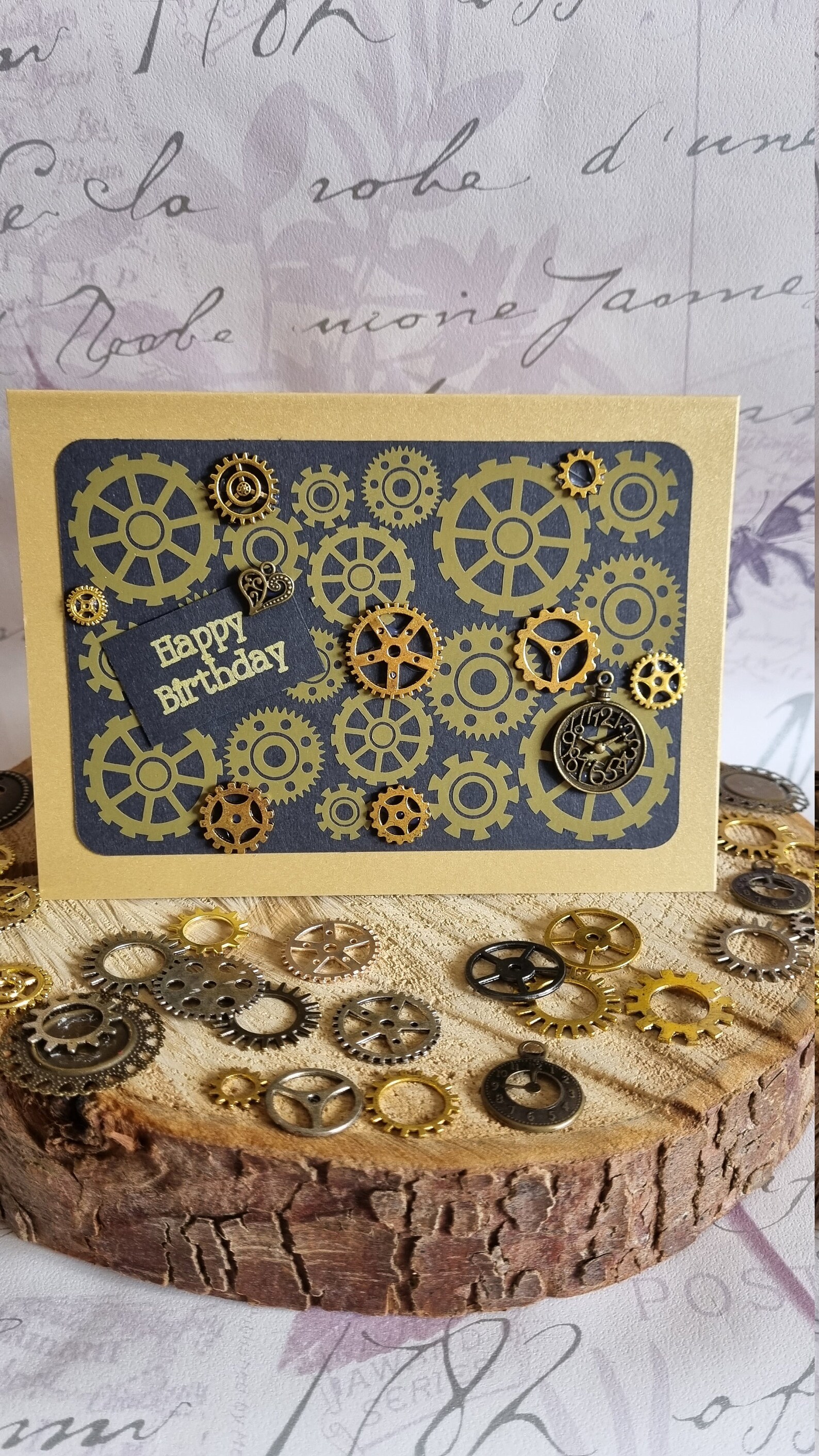 Steampunk Happy Birthday Card STEAMPUNK STYLE Handmade - Etsy