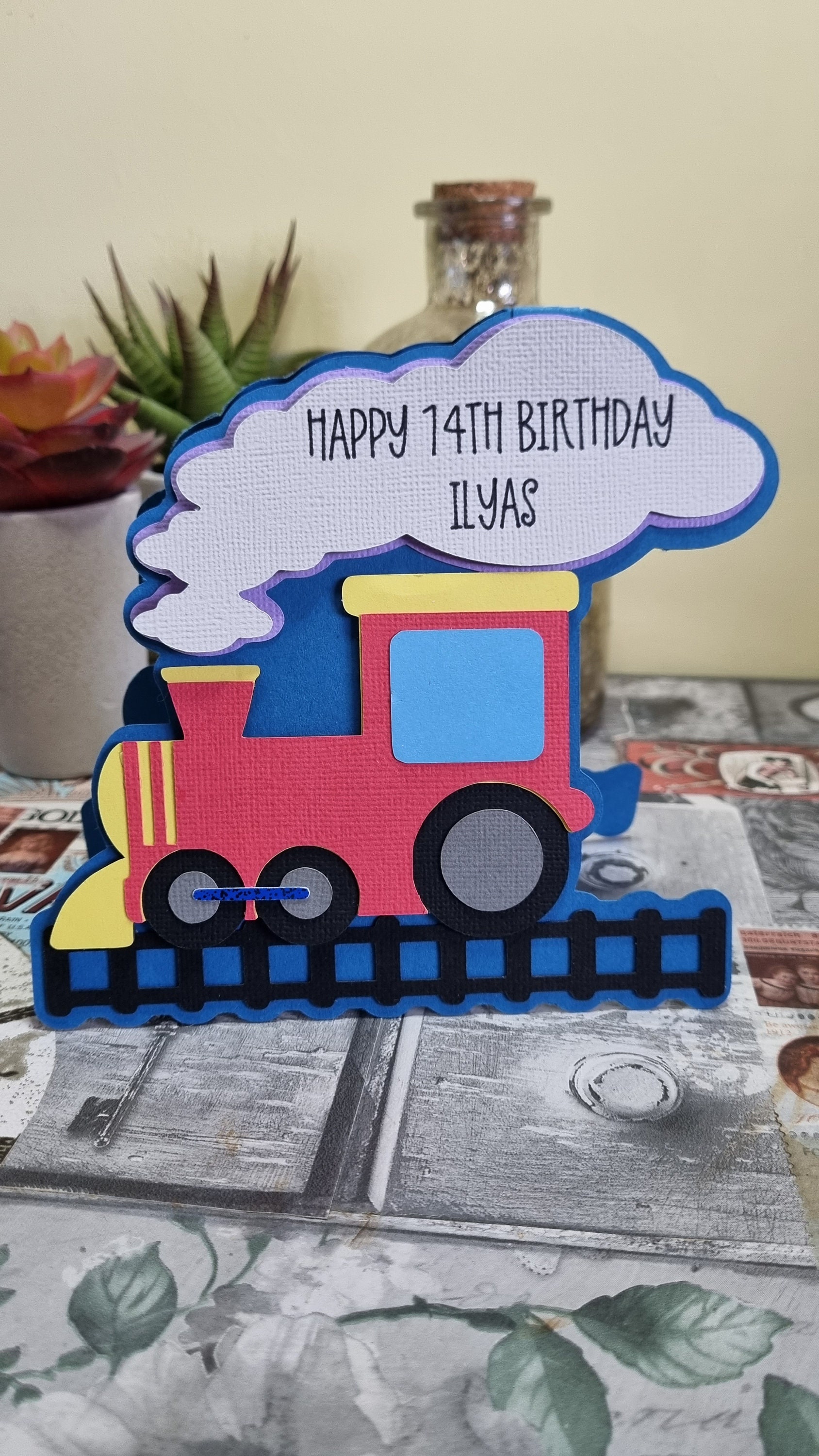 Steam Train Birthday Card / Happy Birthday TRAIN Card / Handmade ...