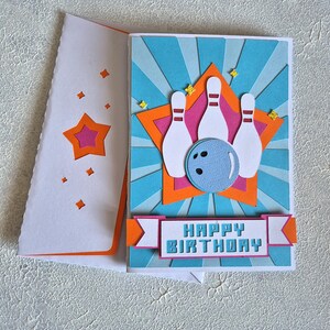 POP UP Birthday Card / Bowling Birthday Card / Bowling Pop up Card ...