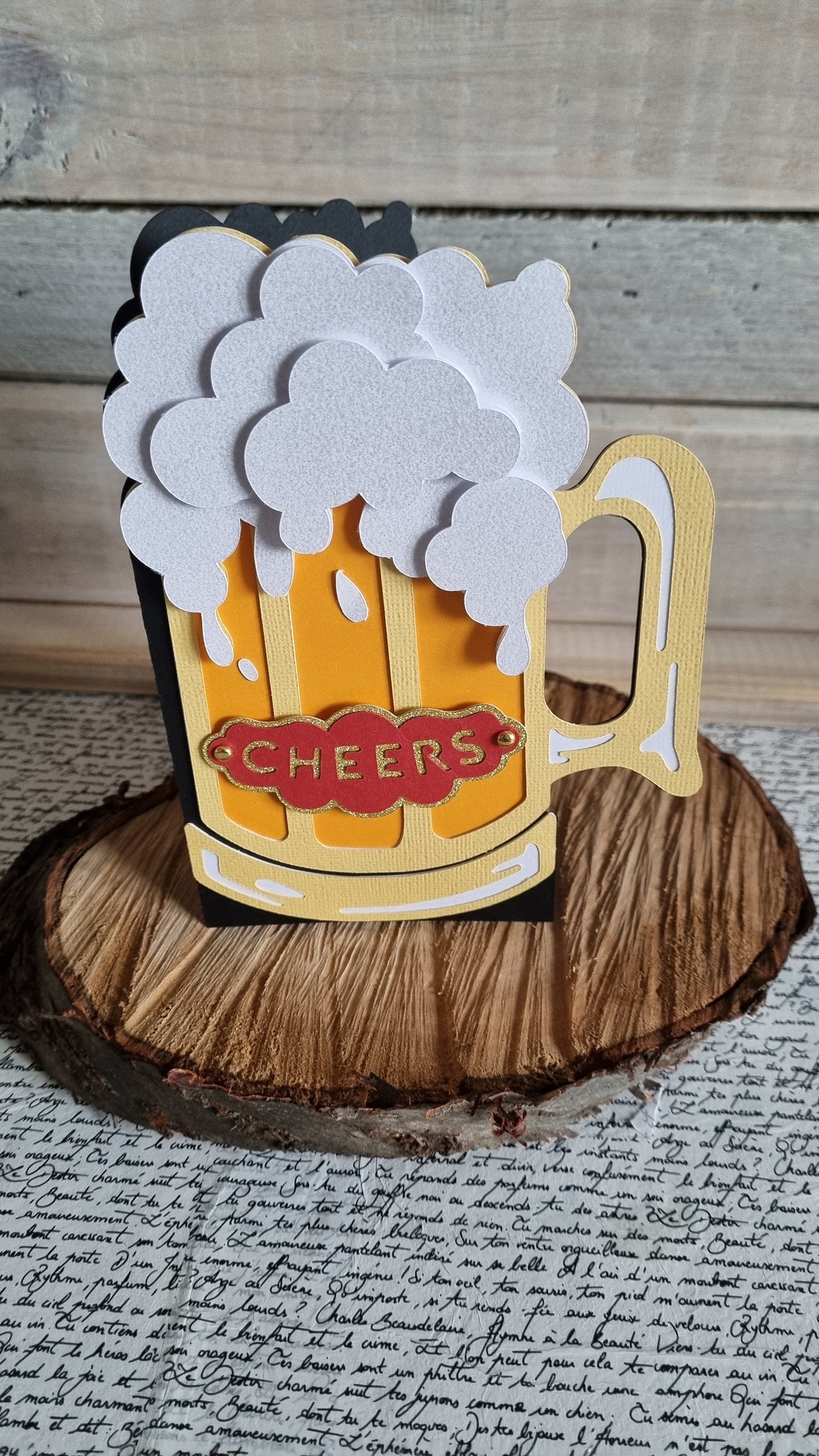 CHEERS Birthday Card / Pint of Beer / Beer Glass Card / Handmade - Etsy