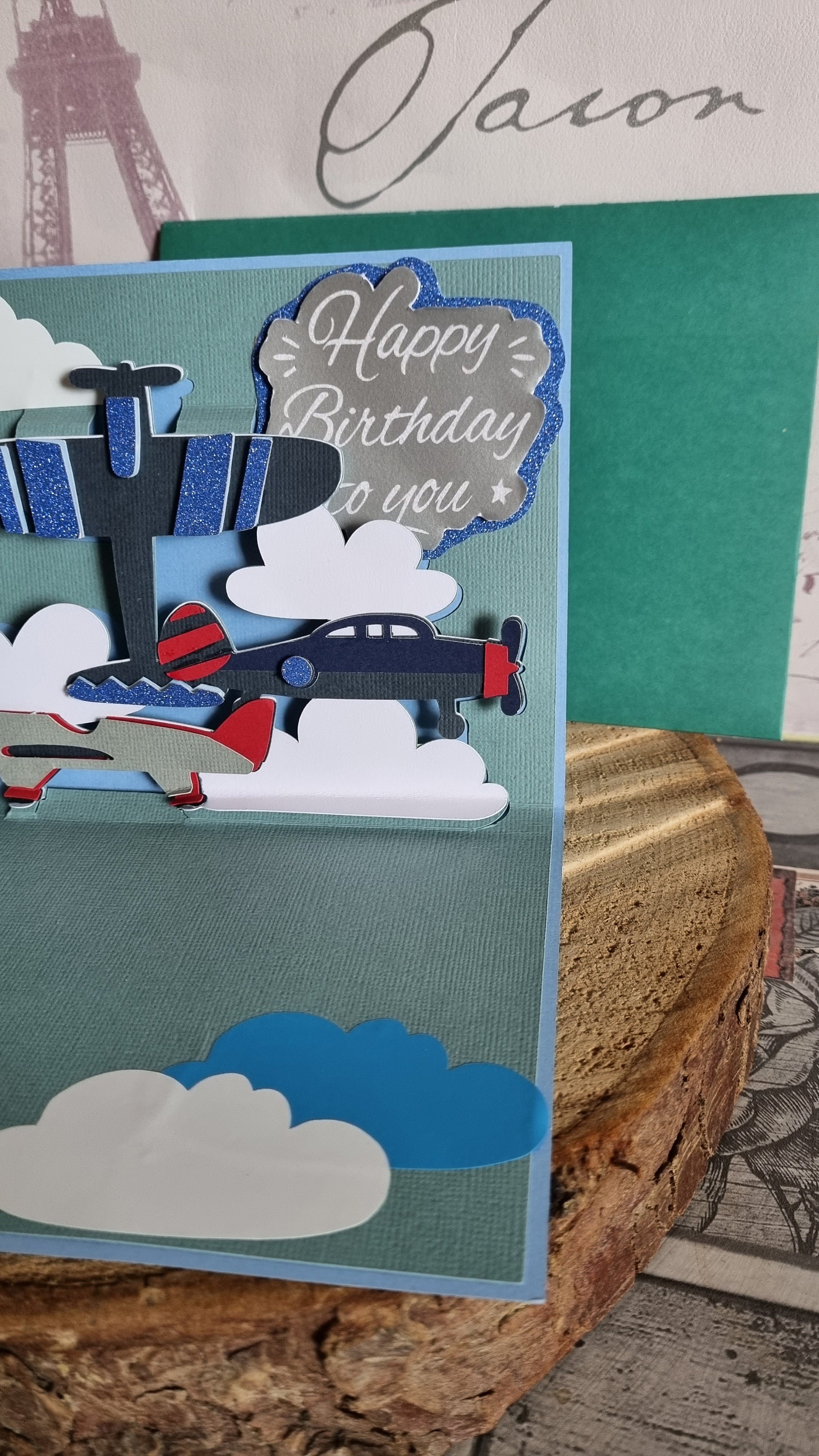 POP UP Birthday Card / Planes Birthday Card / Happy Birthday Pop up ...