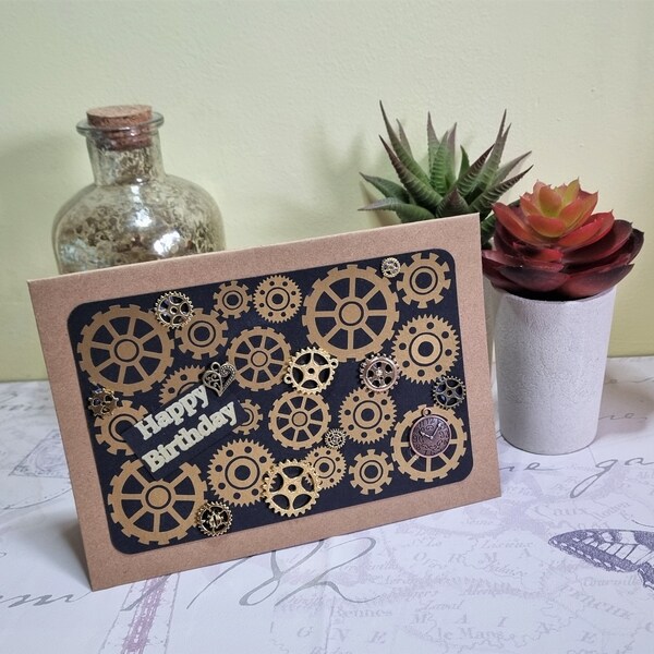 Steampunk Birthday Card - Etsy