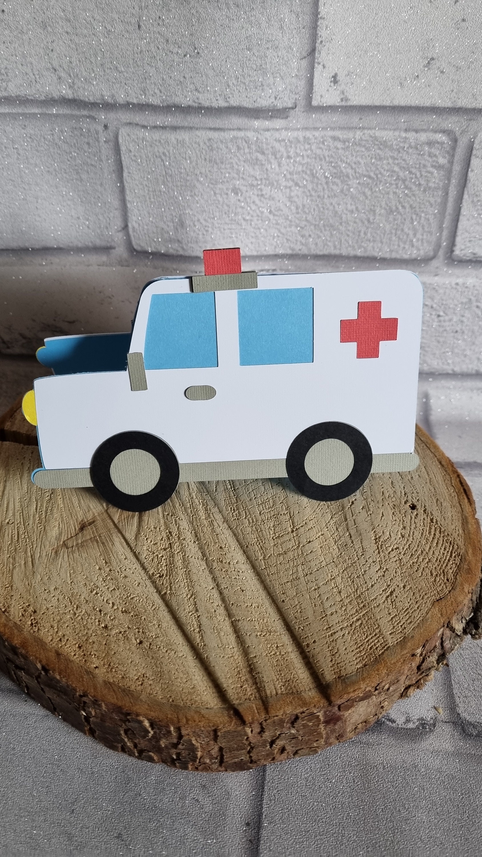 Ambulance Birthday Card / Happy Birthday AMBULANCE Card / Handmade ...