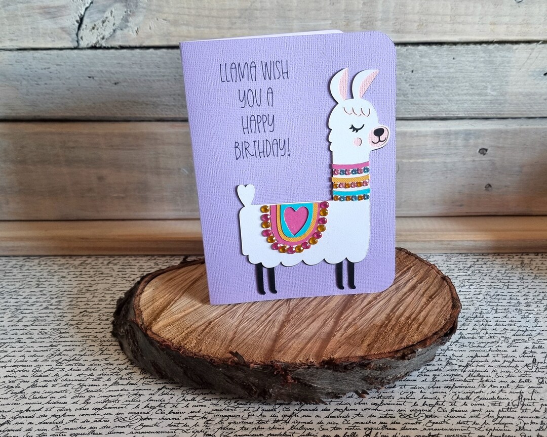 Llama Birthday Card / Llama / Llama Birthday / Handmade / Llama Wish ...
