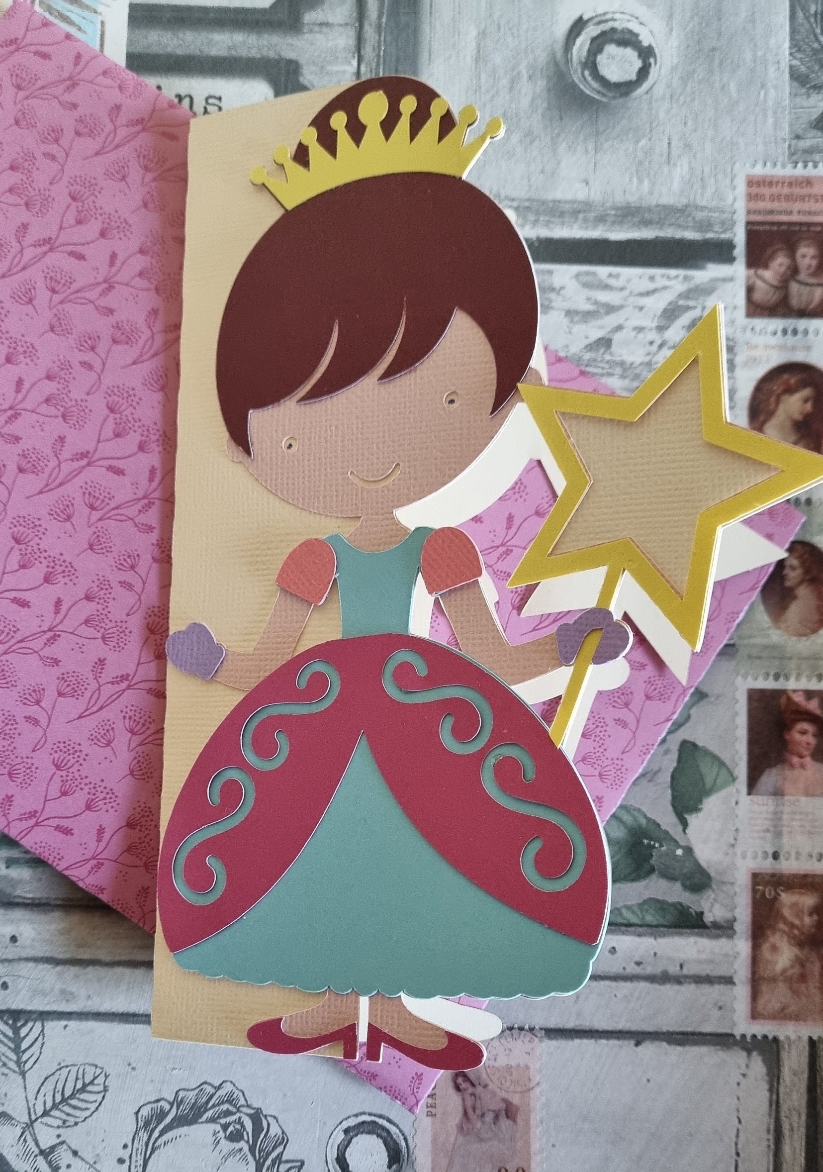 Princess Birthday Card / Happy Birthday Princess Card / Handmade ...
