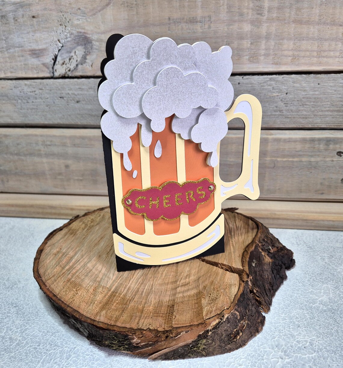CHEERS Birthday Card / Pint of Beer / Beer Glass Card / Handmade - Etsy