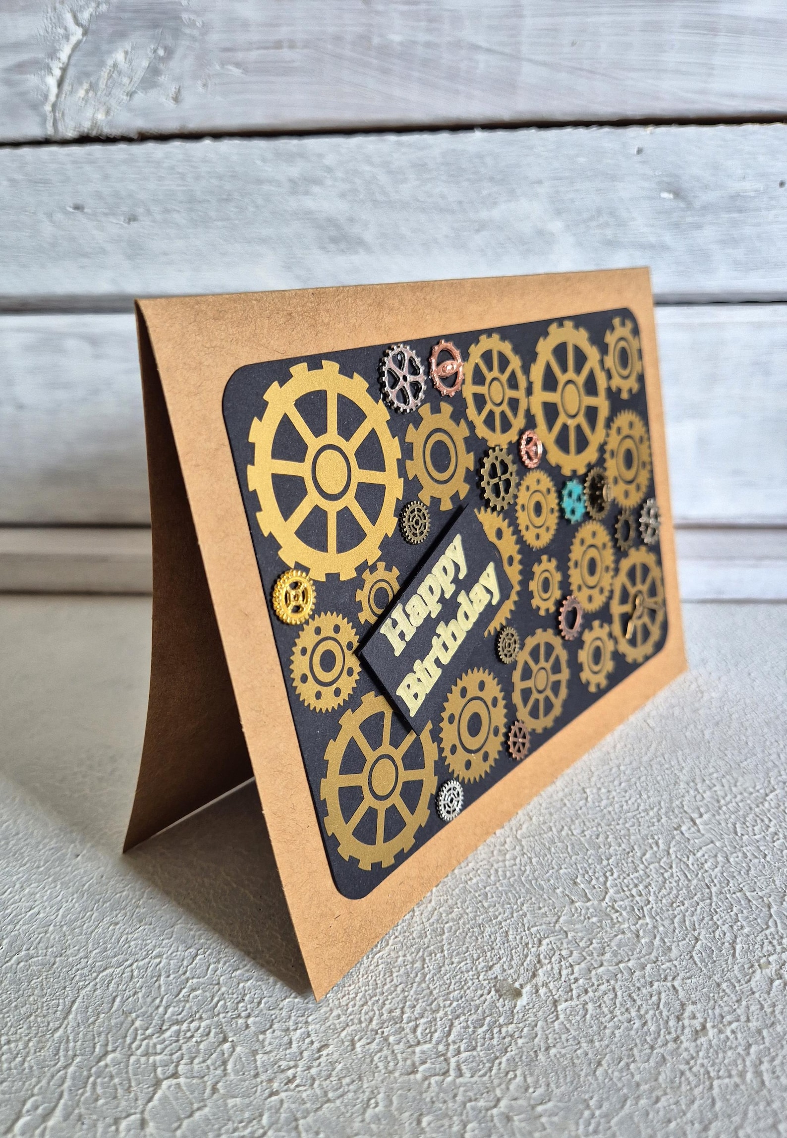 Steampunk Happy Birthday Card / STEAMPUNK STYLE / Handmade / Steampunk ...