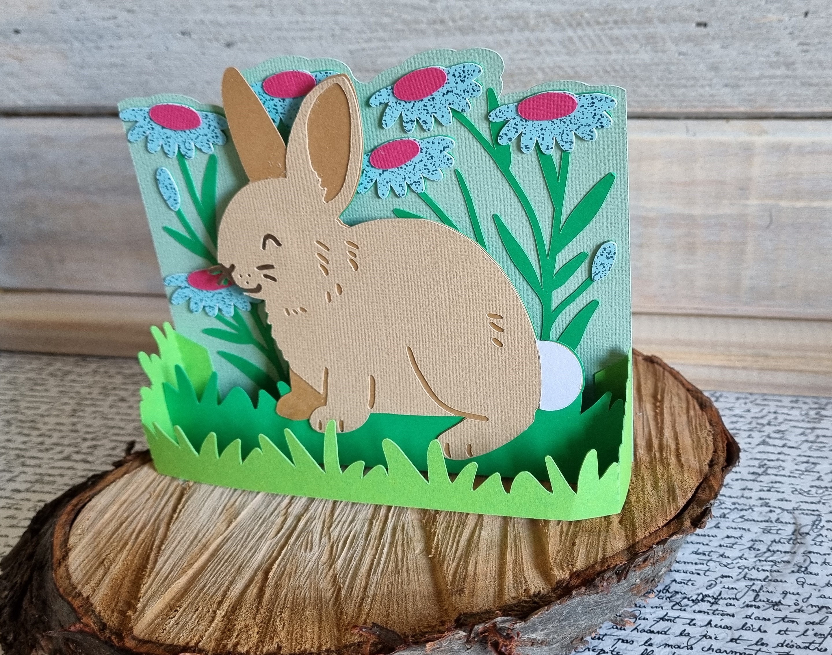 Bunny Rabbit Birthday Card / Bunny Rabbit / Handmade Birthday Card ...
