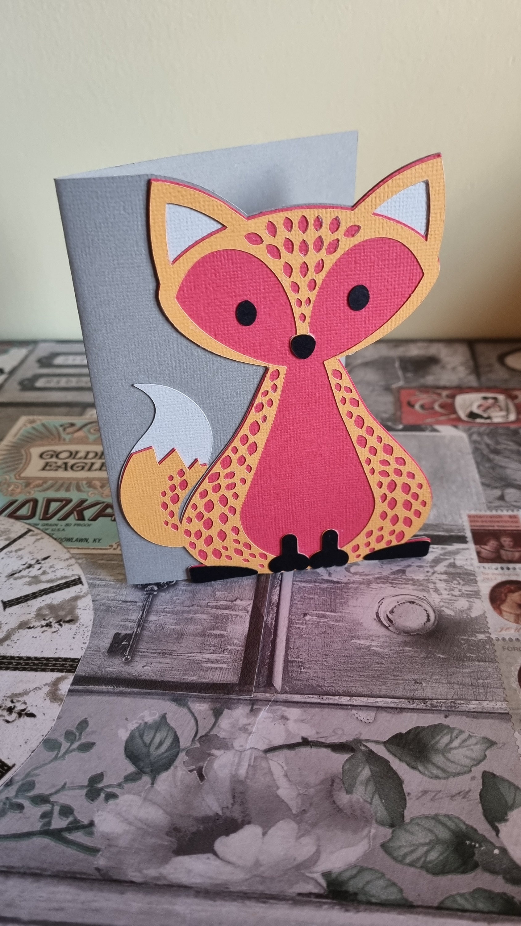 Fox Happy Birthday Card / Fox Birthday Card / Fox Birthday / Handmade ...