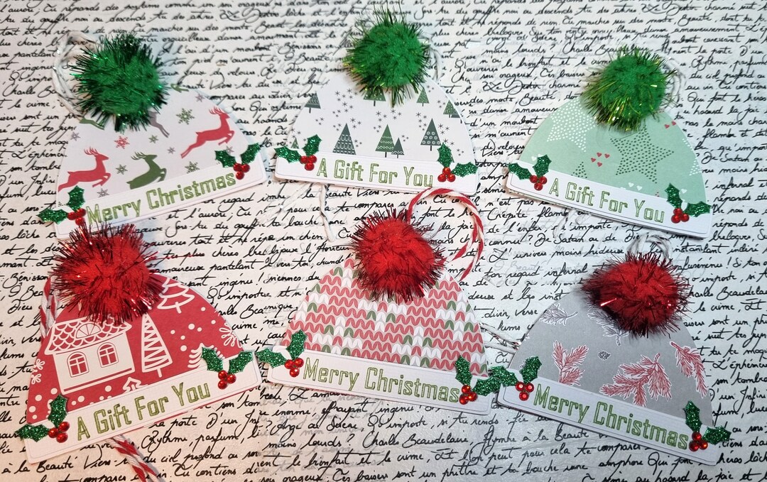 Bobble Hat Gift Tags / Bobble Hat Christmas Gift Tags / Bobble - Etsy