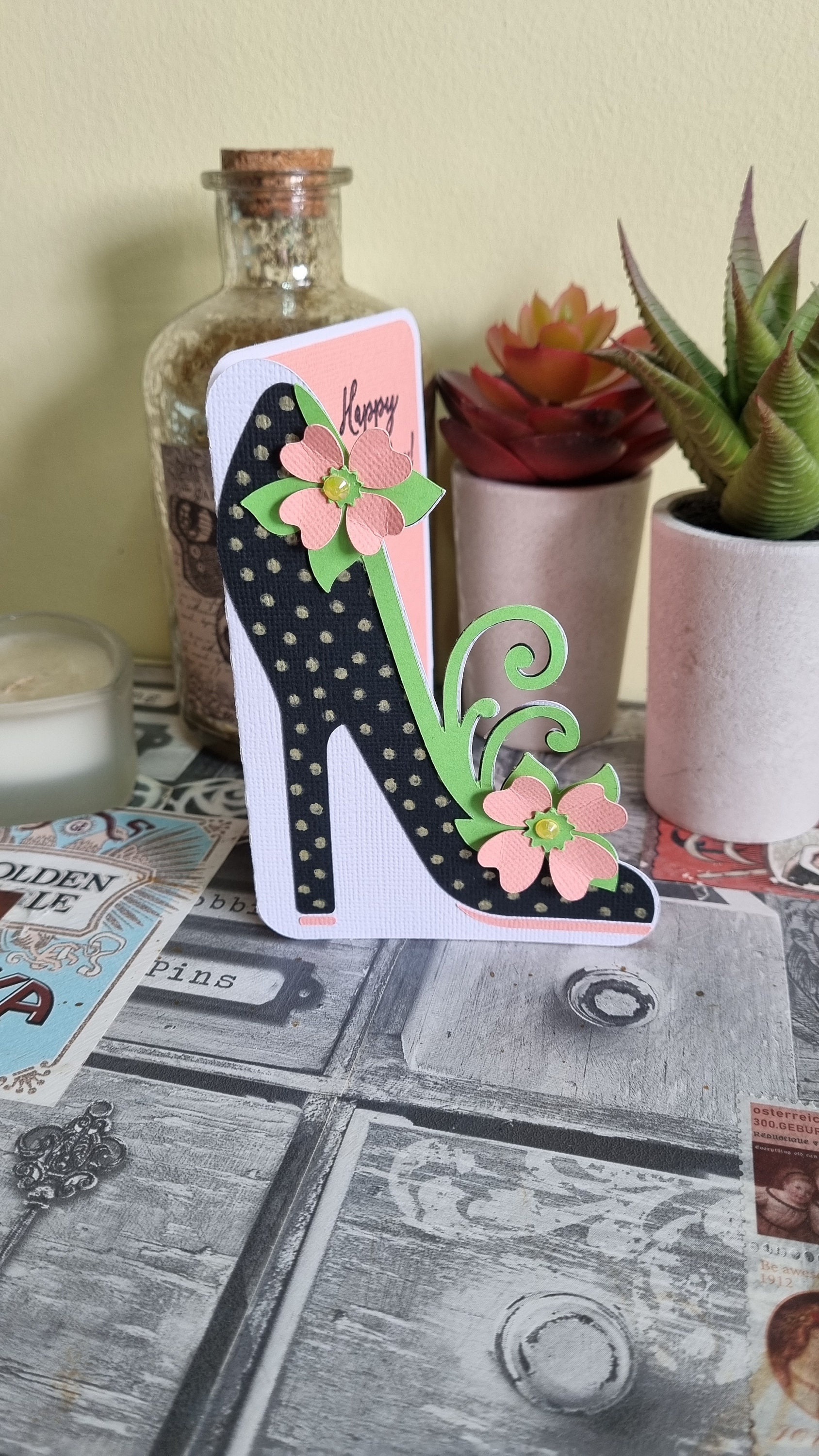 High Heel Birthday Card / Happy Birthday Card / Shoe Birthday Card ...