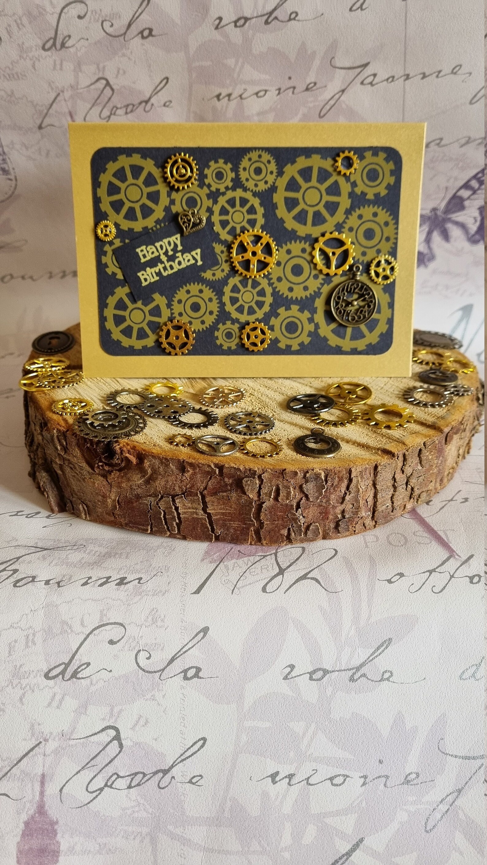 Steampunk Happy Birthday Card STEAMPUNK STYLE Handmade - Etsy