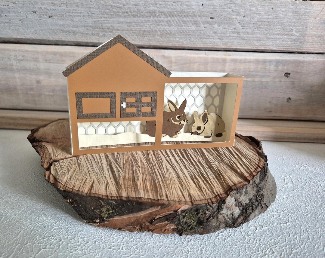 Rabbit Hutch Birthday Card / Bunnies / Handmade Birthday Card / Rabbit ...