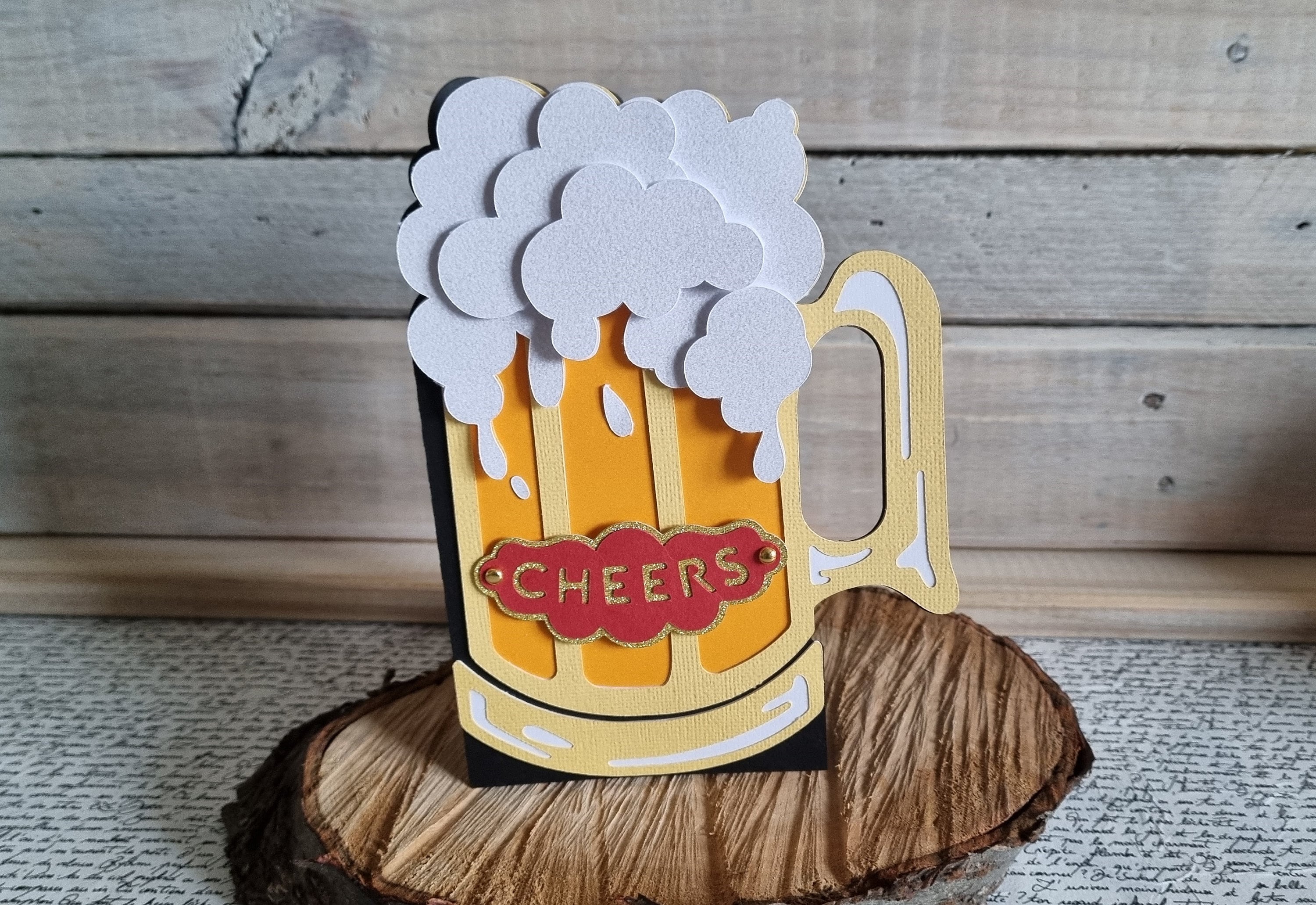 CHEERS Birthday Card / Pint of Beer / Beer Glass Card / Handmade - Etsy