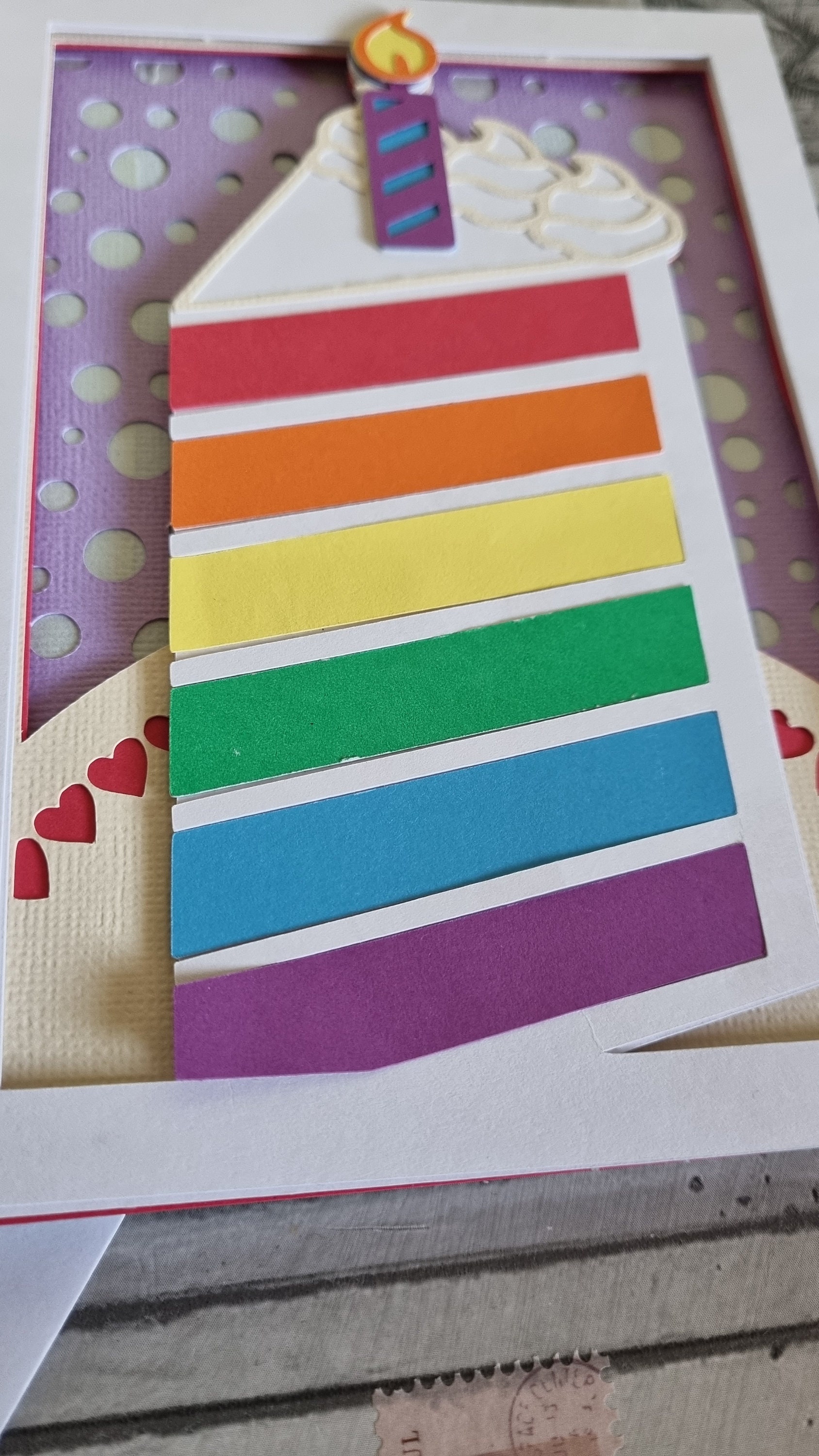 Rainbow Cake Birthday Card / Rainbow Cake / Rainbow Birthday / Handmade ...