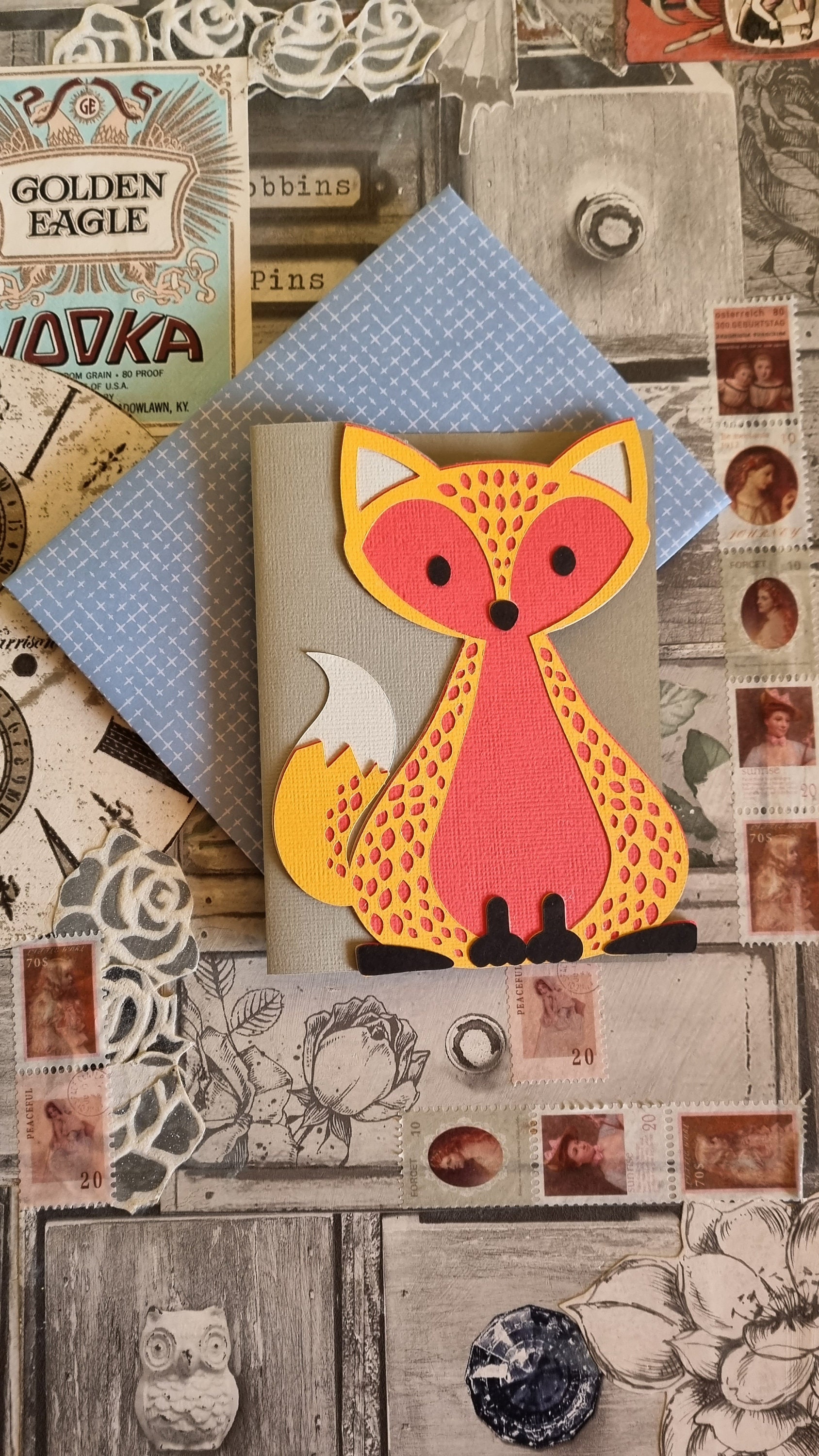 Fox Happy Birthday Card / Fox Birthday Card / Fox Birthday / - Etsy