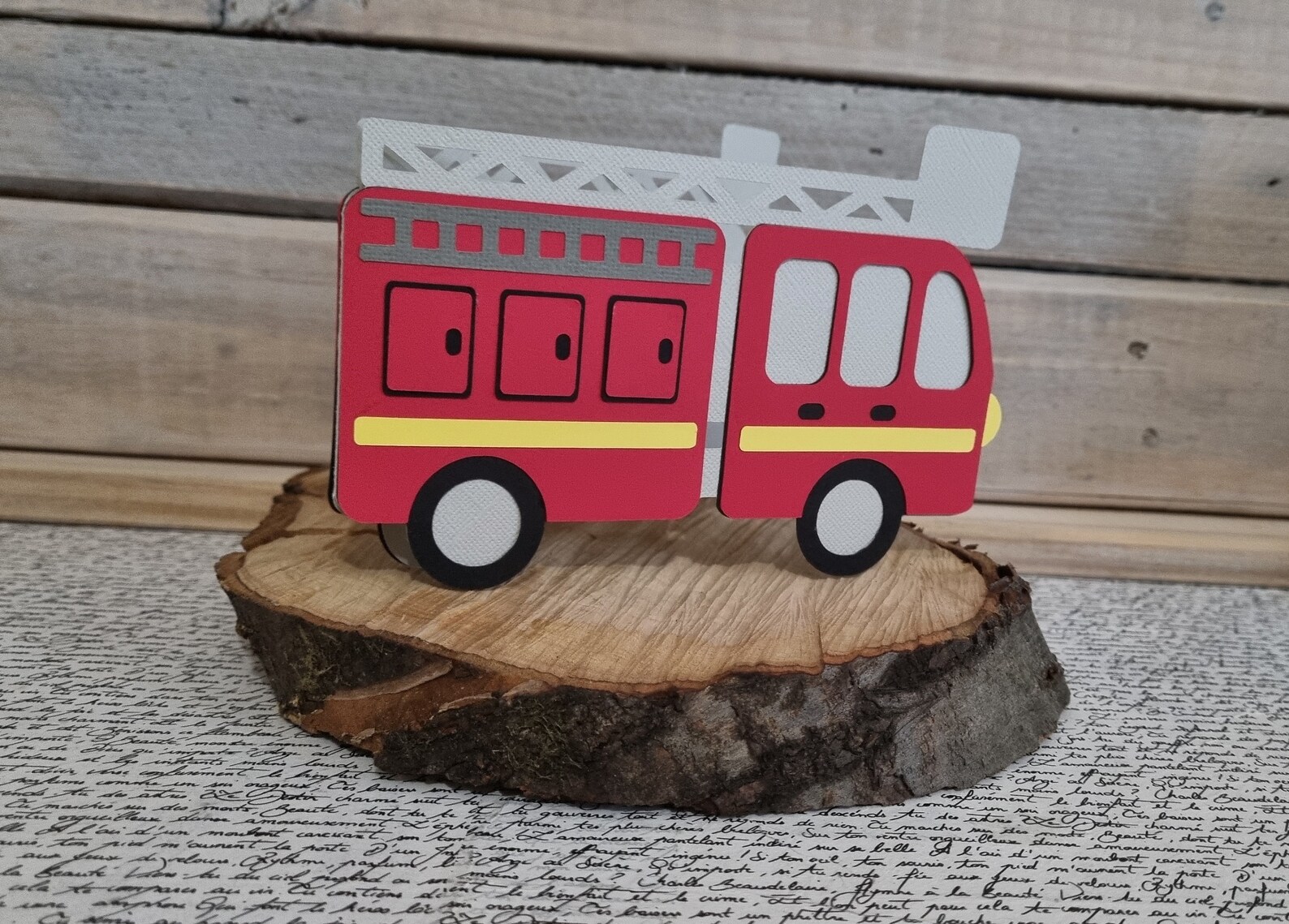 Fire Engine Birthday Card / Happy Birthday FIRE ENGINE Card / Handmade ...