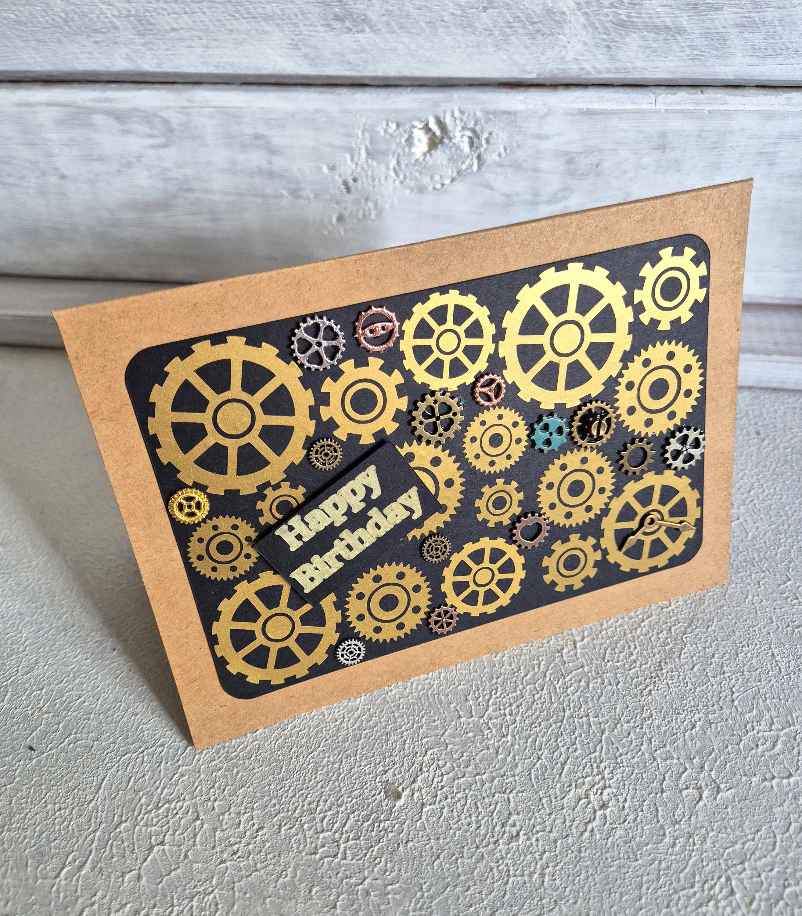 Steampunk Happy Birthday Card / STEAMPUNK STYLE / Handmade / Steampunk ...