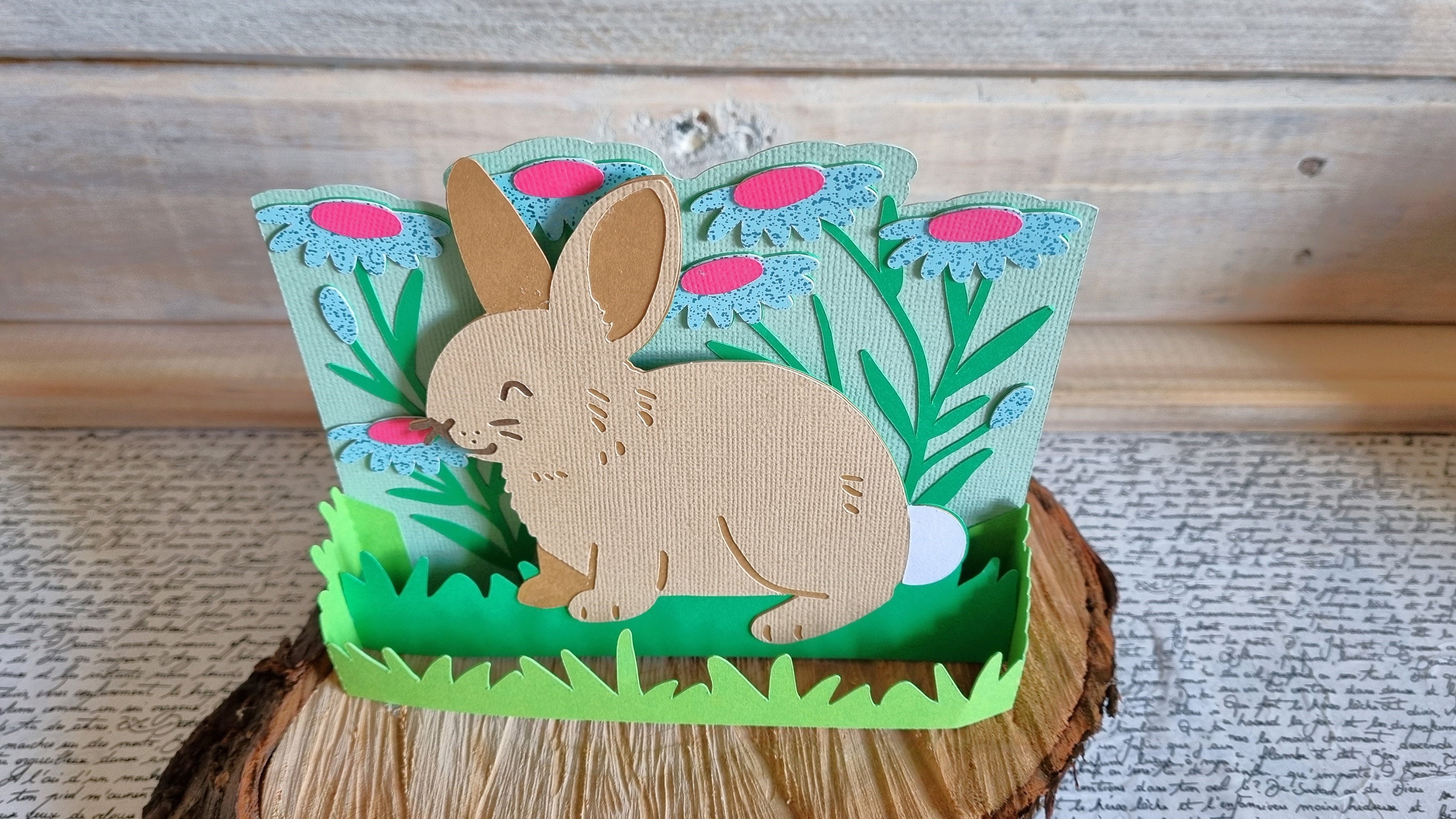 Bunny Rabbit Birthday Card / Bunny Rabbit / Handmade Birthday Card ...
