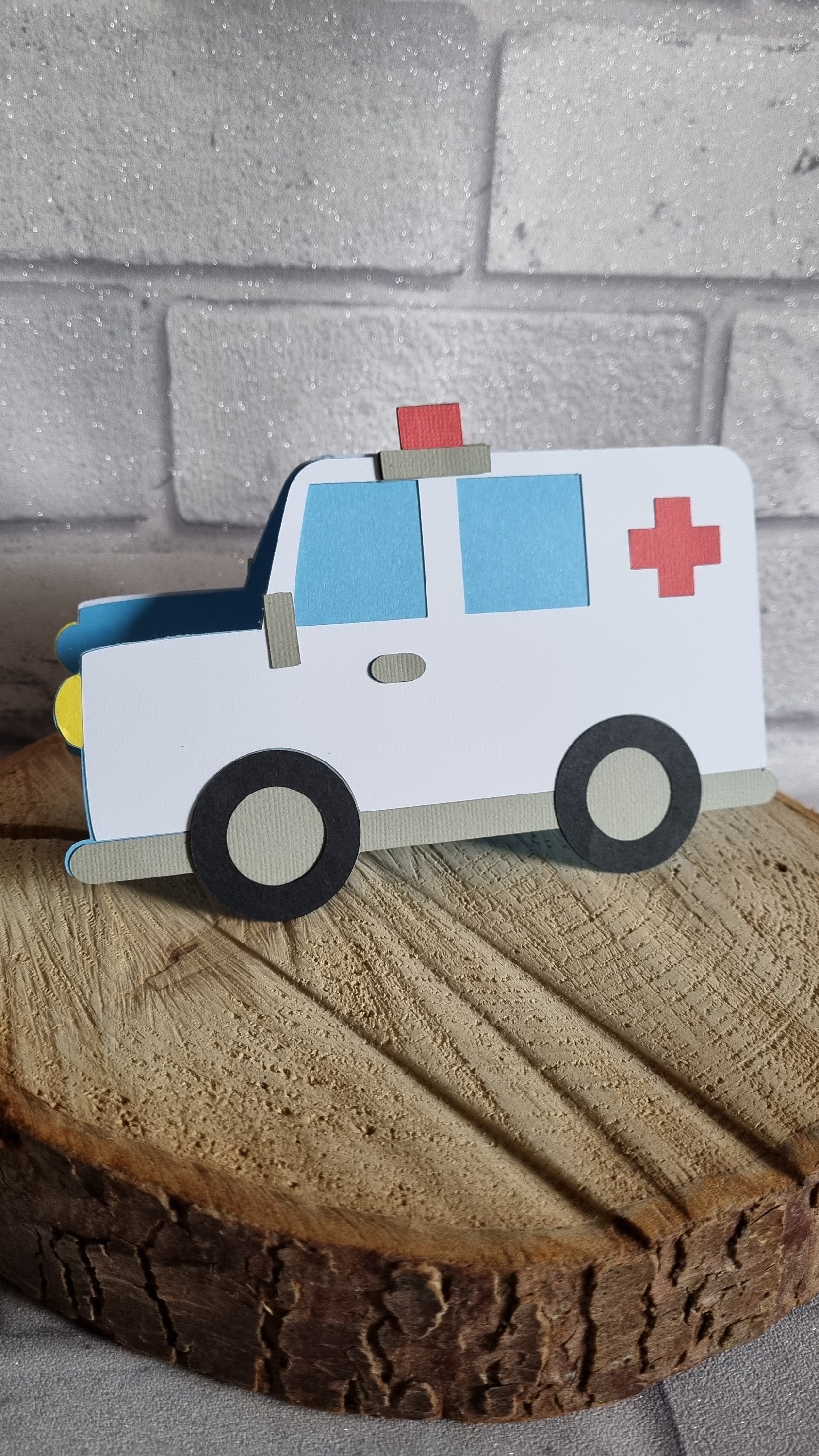 Ambulance Birthday Card / Happy Birthday AMBULANCE Card / Handmade ...