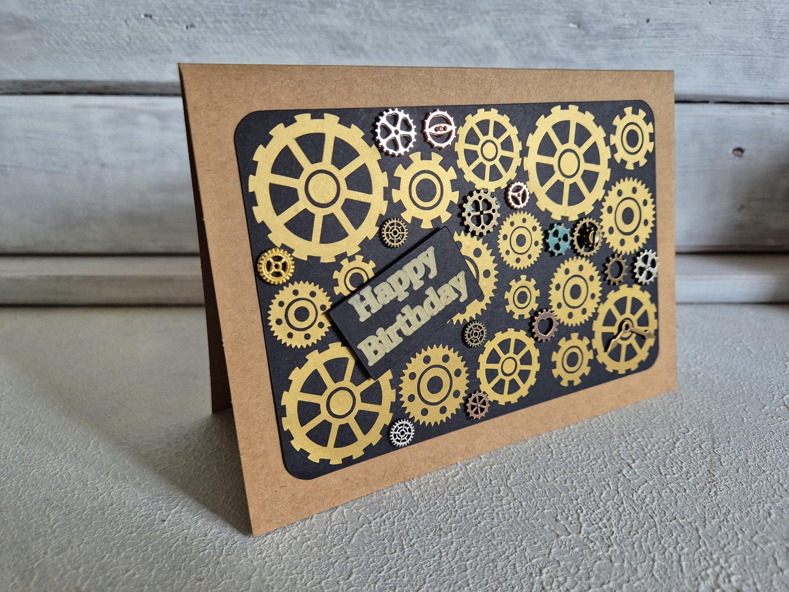 Steampunk Happy Birthday Card / STEAMPUNK STYLE / Handmade / Steampunk ...