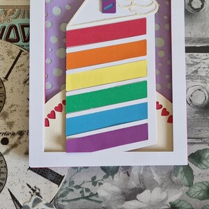 Rainbow Cake Birthday Card / Rainbow Cake / Rainbow Birthday / Handmade ...
