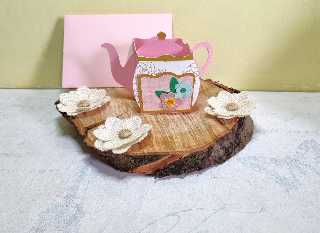 3D Teapot Birthday Card / Teapot Birthday Card / Teapot 3D Card ...