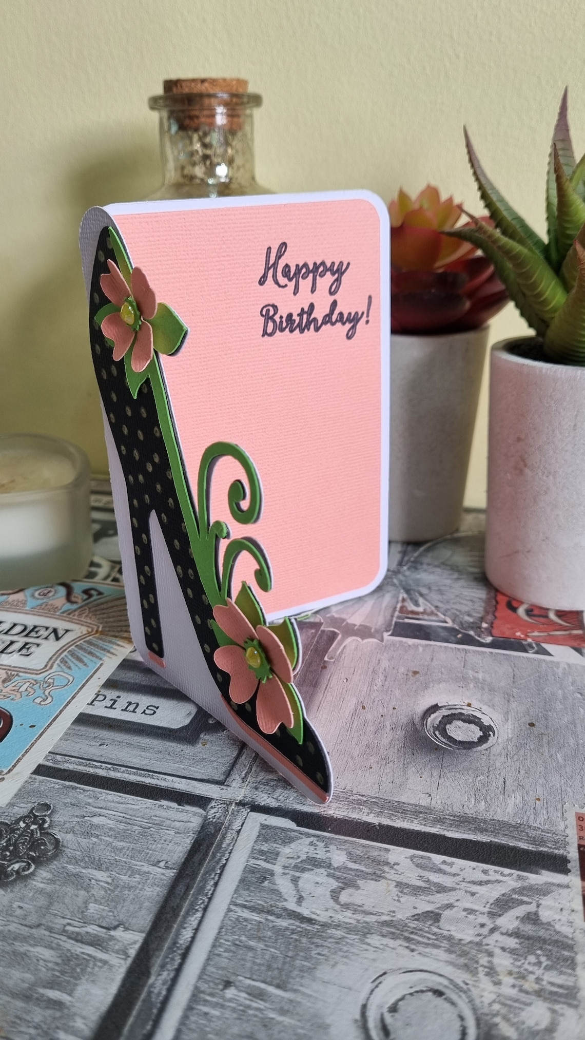 High Heel Birthday Card / Happy Birthday Card / Shoe Birthday Card ...