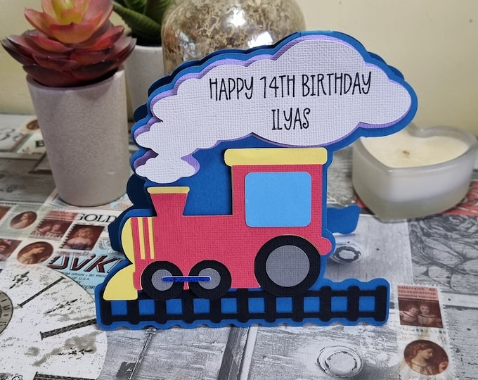 Steam Train Birthday Card / Happy Birthday TRAIN Card / Handmade ...