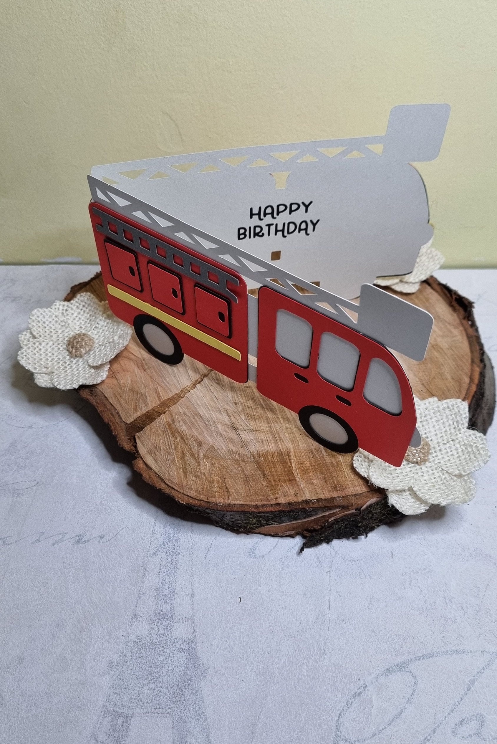 Fire Engine Birthday Card / Happy Birthday FIRE ENGINE Card / - Etsy