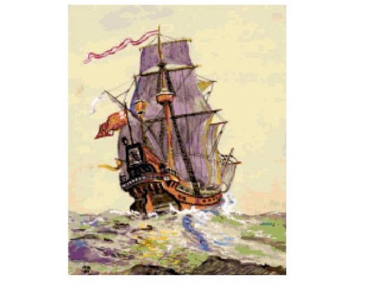 Pirate Ship Cross Stitch Chart - Etsy