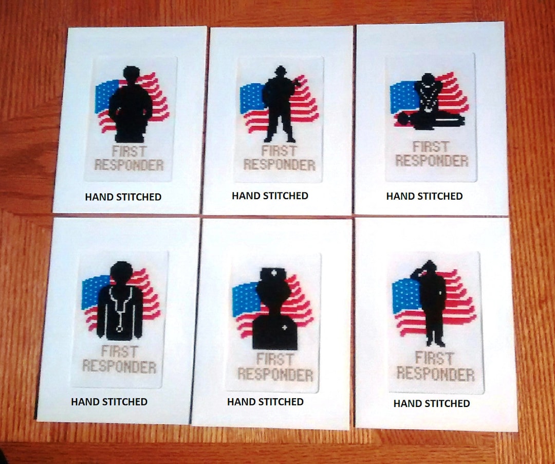 First Responder Card FINISHED & Hand Stitched - Etsy