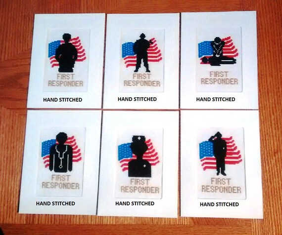 First Responder Card FINISHED & Hand Stitched | Etsy