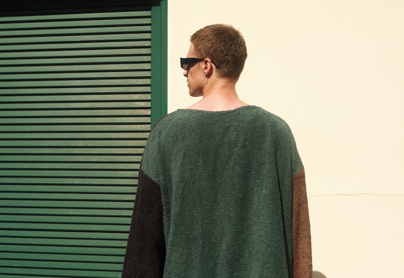Cozy Men's Pullover, Oversized Terry Sweater, Large Sweater for Men ...