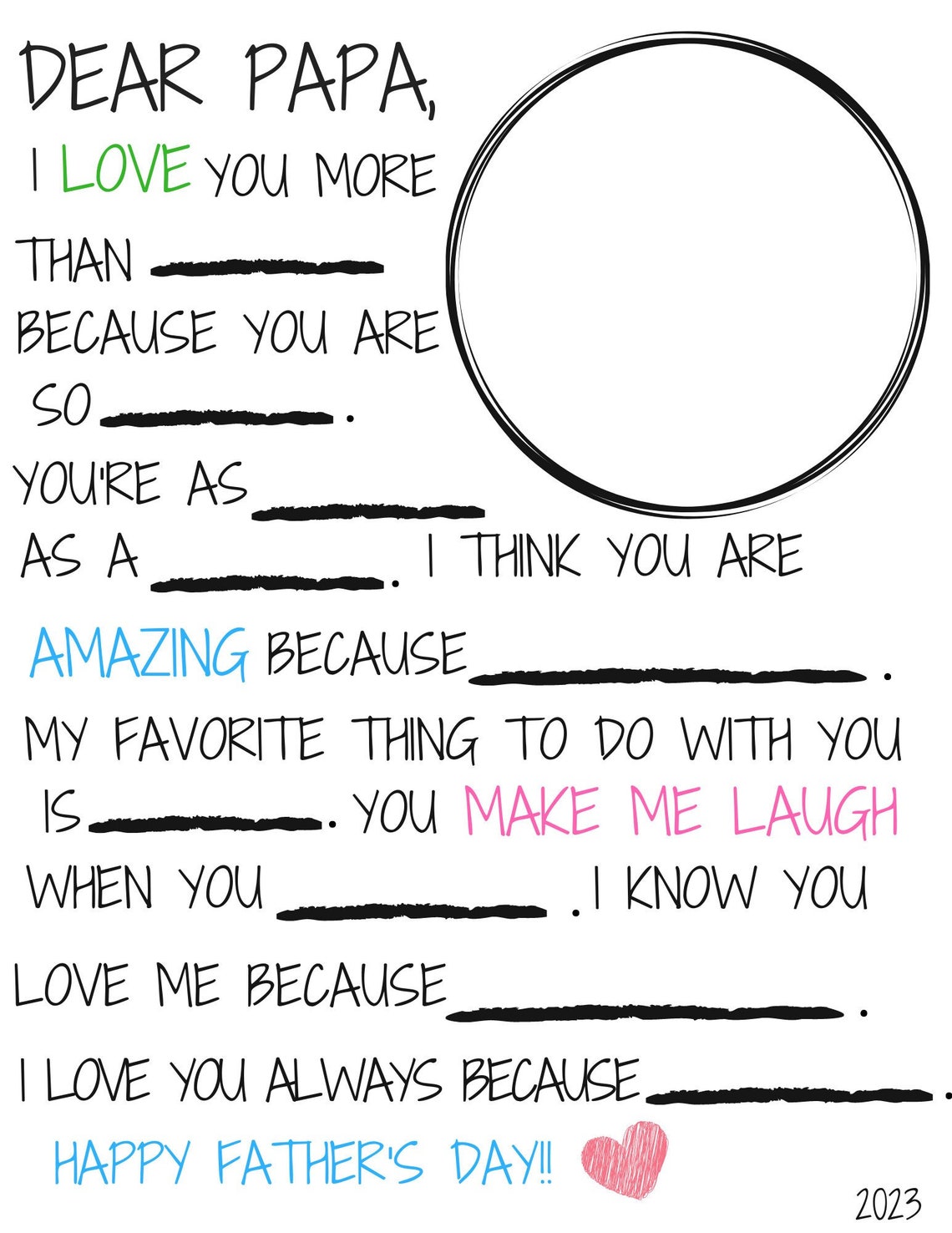 Fathers Day Papa Printable Instant Download - Etsy