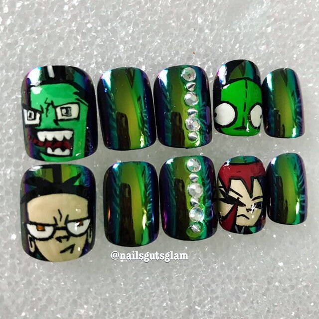 Invader Zim Nails - Etsy
