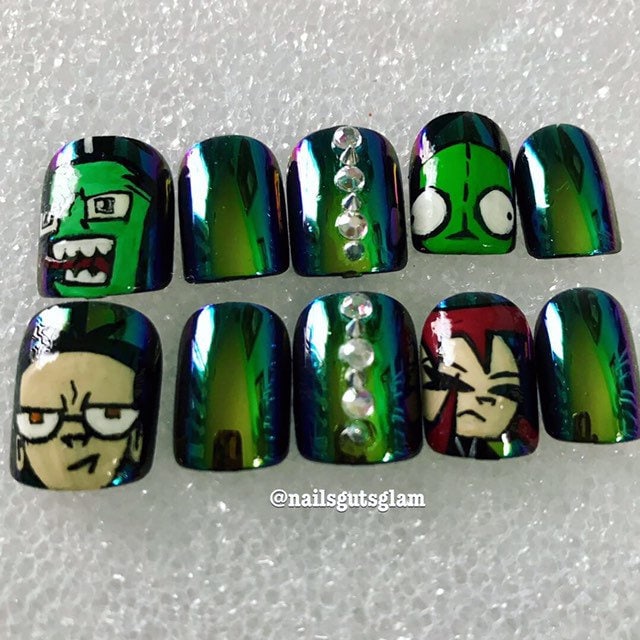 Invader Zim Nails - Etsy