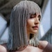Silver Wig. Rhinestone Headpiece Cleopatra Wig, Cosplay Wig Burning Man ...