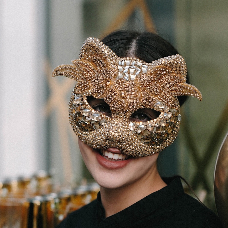 Gold Diamond Mask - Etsy